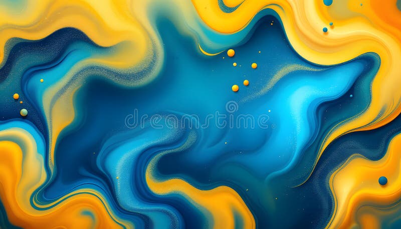 Abstract Blue and Gold Swirls: a Mesmerizing Blend of Colors, Creating ...