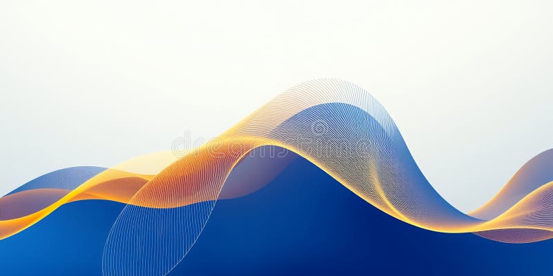 Abstract Blue and Gold Wave Design Stock Illustration - Illustration of ...
