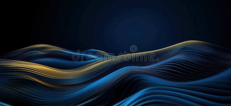 Abstract Blue and Gold Wave Patterns Creating a Dynamic Visual Effect Stock Image - Image of ...