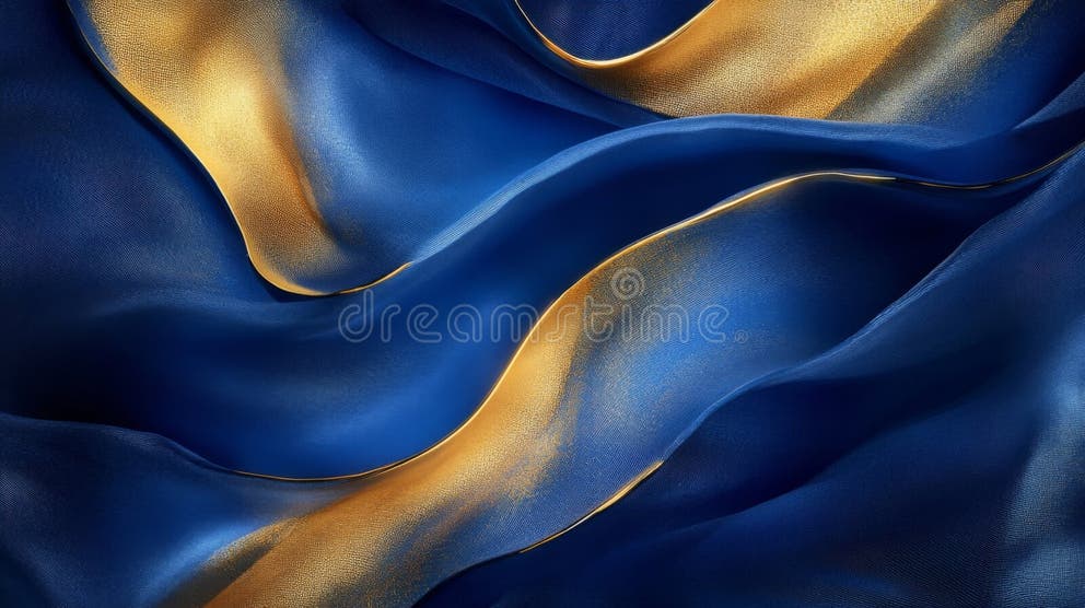 Abstract Blue and Gold Wave Texture Background Stock Illustration ...