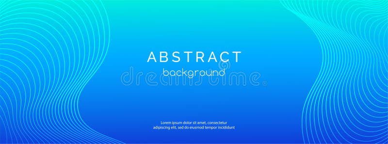 Abstract Blue Gradient Minimal Banner. Vector Wavy Long Background ...