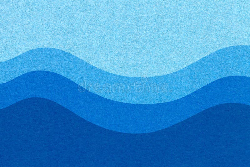 Abstract Blue Gradient Paper Background with Layered Wavy Shapes, Wave ...