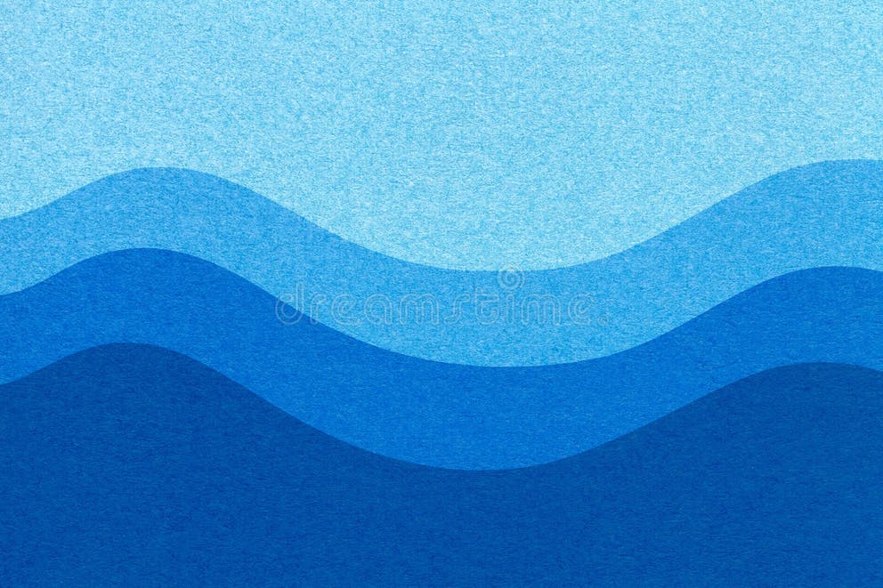 Abstract Blue Gradient Paper Background with Layered Wavy Shapes, Wave ...
