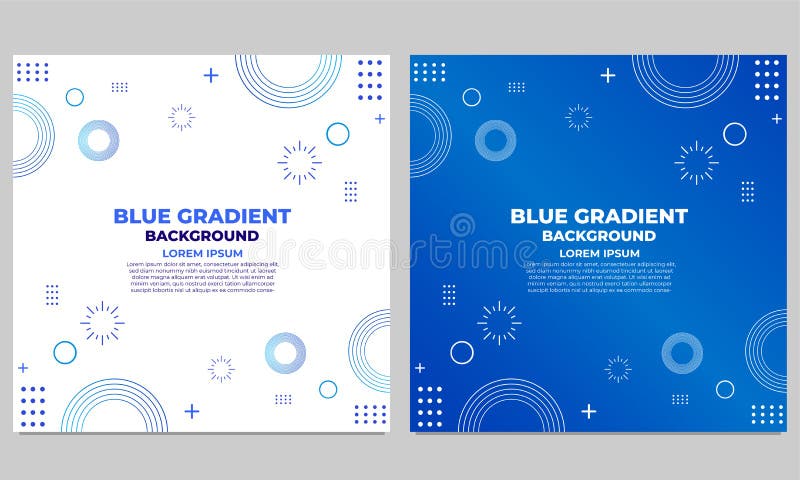 Abstract Blue Gradient Social Media Post Template Collection Stock ...