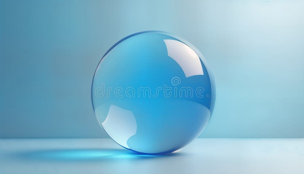 Abstract Blue Gradient Spherical Glass Orb. Modern Graphic Design ...