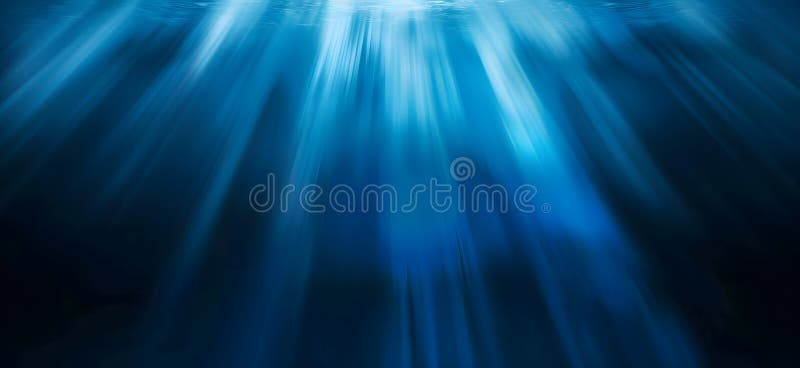 Abstract Blue Gradient Underwater Light Rays Stock Illustration ...
