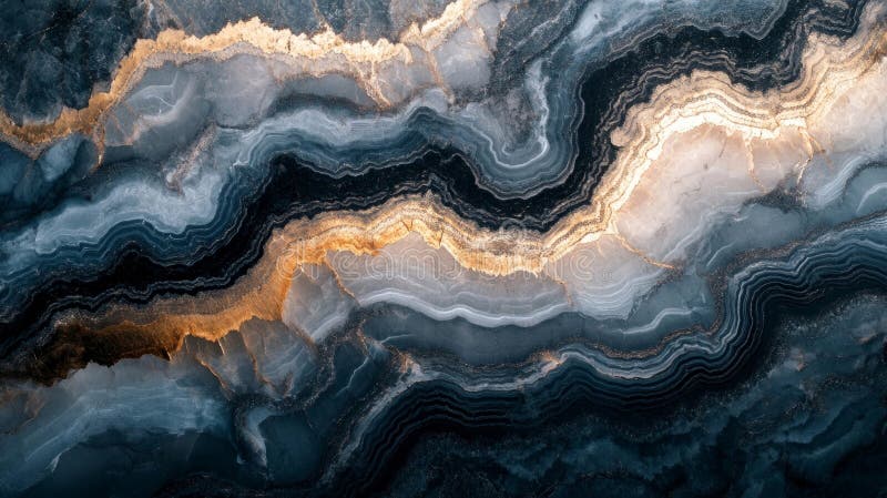 Abstract Blue Gray and Gold Marble Texture Background Stock ...