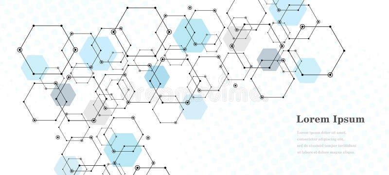 Abstract Blue Gray Hexagon, Geometric Background, Scientific Technology, Network Concept Stock ...