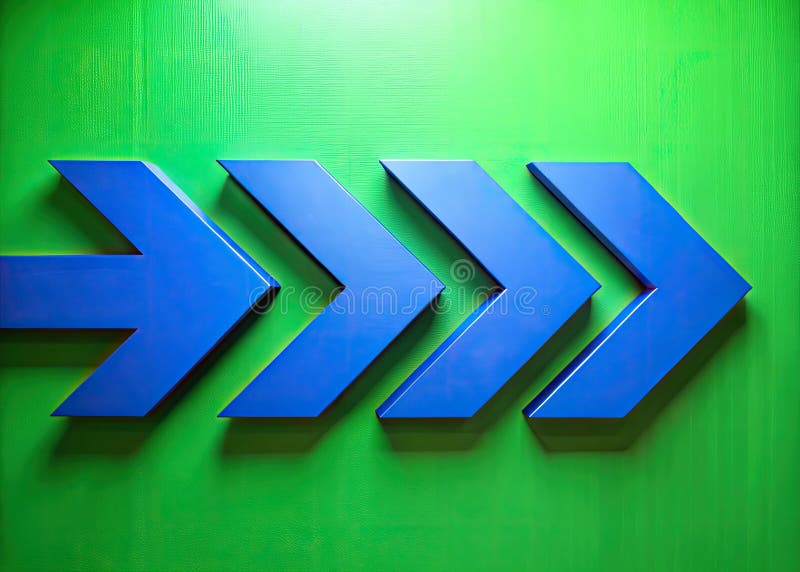 Abstract Blue and Green Arrows Pointing Right Modern Directional ...