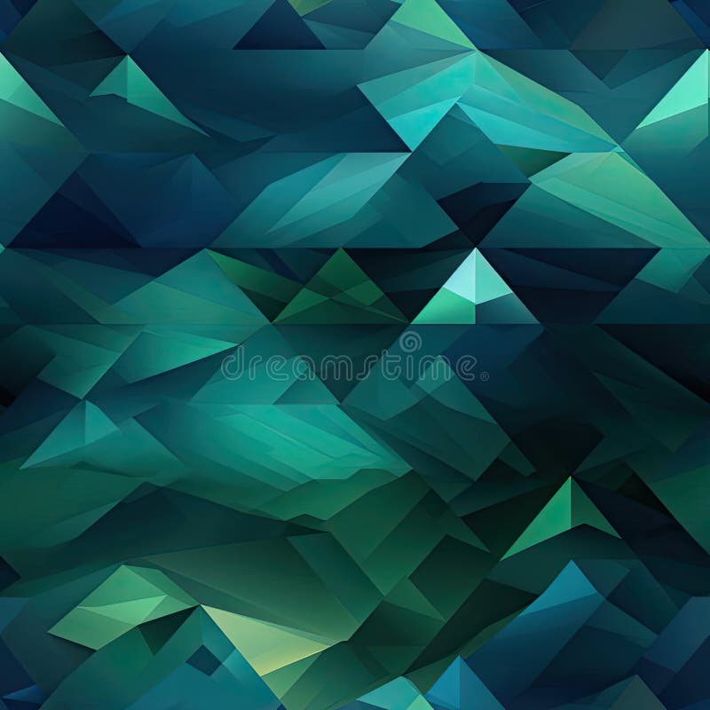 Abstract Blue and Green Geometric Background with Varying Sizes (tiled ...