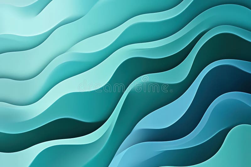 Serene Aqua & Emerald Gradient: Abstract Background with Number One ...