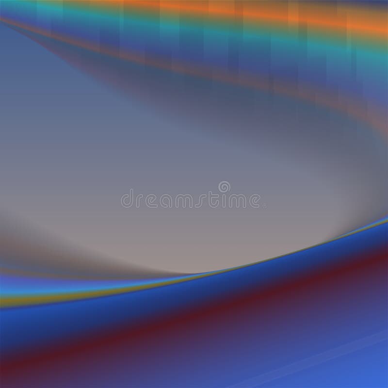 Abstract Blue, Green, Grey and Orange Curved Background. 3d ...