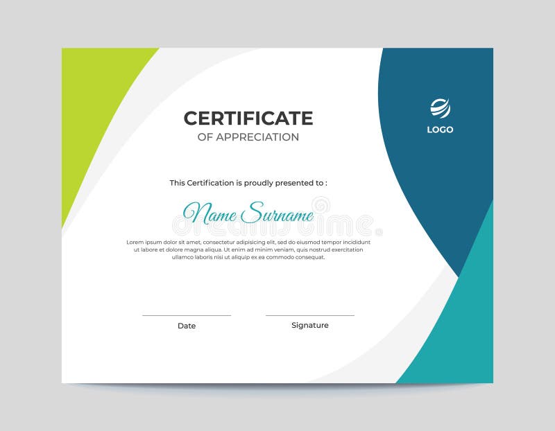 Abstract Blue, Green and Grey Waves Certificate Design Stock Vector ... Abstract Blue, Green and Grey Waves Certificate Design Stock Vector ...