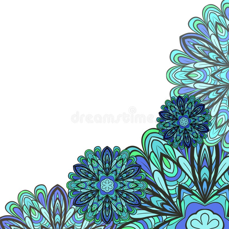 Blue-green floral corner stock vector. Illustration of fashion - 30114856