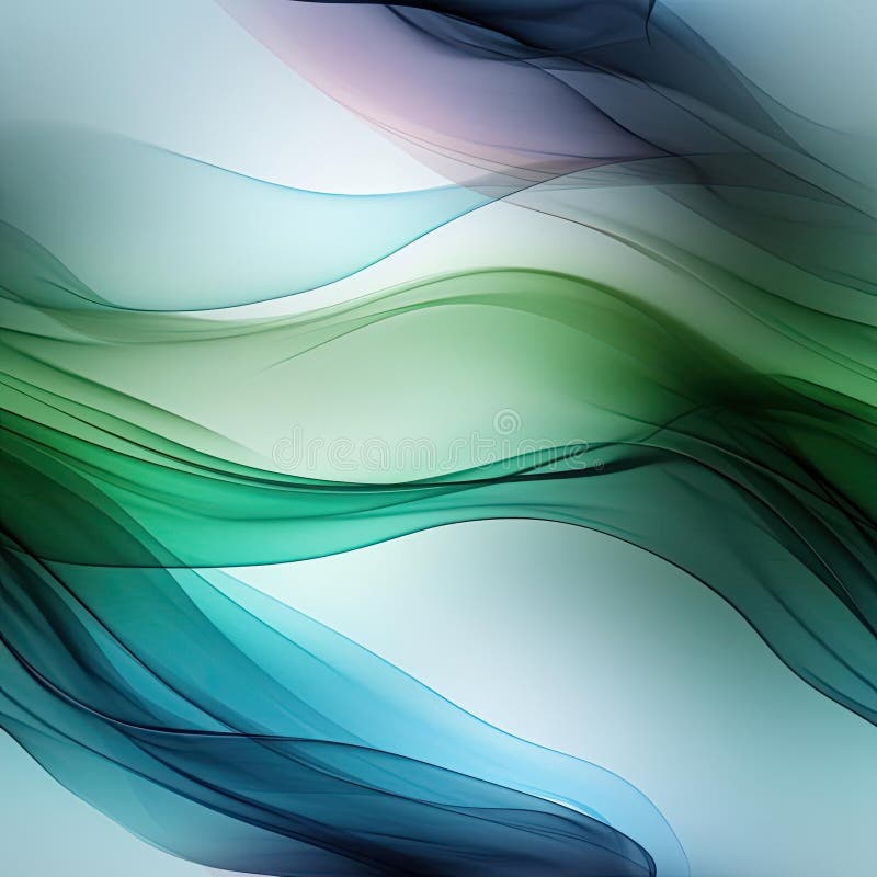 Abstract Blue, Green, and Purple Wave Illustration on White Background ...