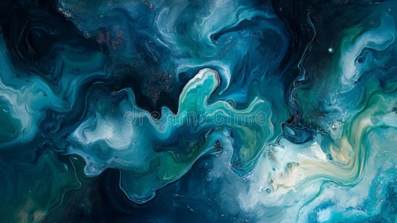 Abstract Blue Green Swirl Paint Texture Background Stock Illustration ...