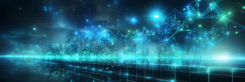 Abstract Blue Green Technology Background Stock Illustration ...