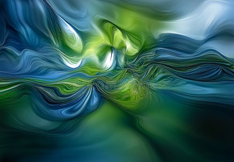 Abstract Blue Green Water Reflection - Hyperrealistic Stock ...