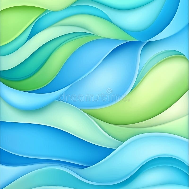 Abstract Blue and Green Wave Patterns Convey Calmness and Mental ...