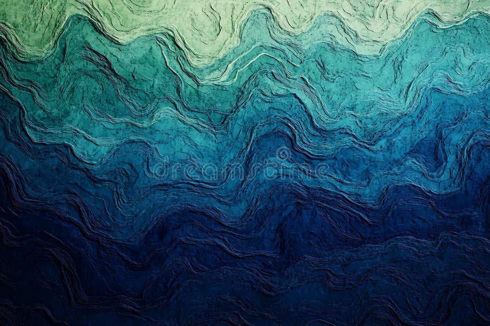 Abstract Blue Green Wave Texture Background Digital Art, Deep Ocean ...