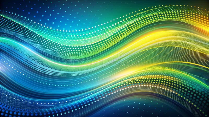Abstract Blue Green Yellow Wave with Dotted Pattern, Abstract , Blue ...
