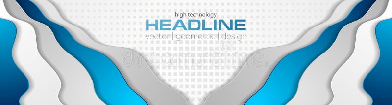 Abstract Blue Grey Corporate Wavy Banner Design Stock Vector ...