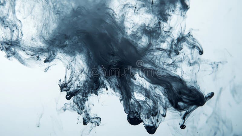 Abstract Blue and Grey Ink Swirl in Water Stock Illustration ...