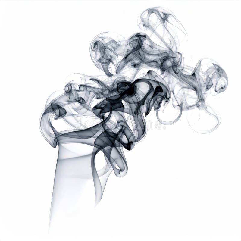 Abstract Blue and Grey Smoke Swirls on White Background Stock ...
