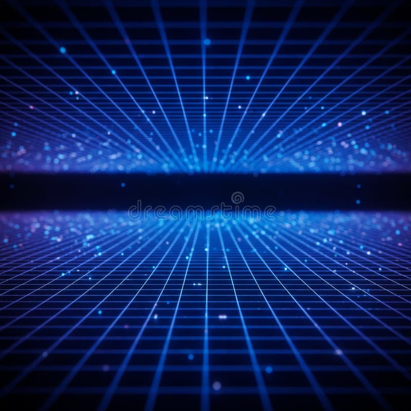 Abstract Blue Grid Digital Network Background Stock Illustration ...