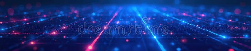 Abstract Blue Grid Glowing Lines Digital Particles Universe Visual ...