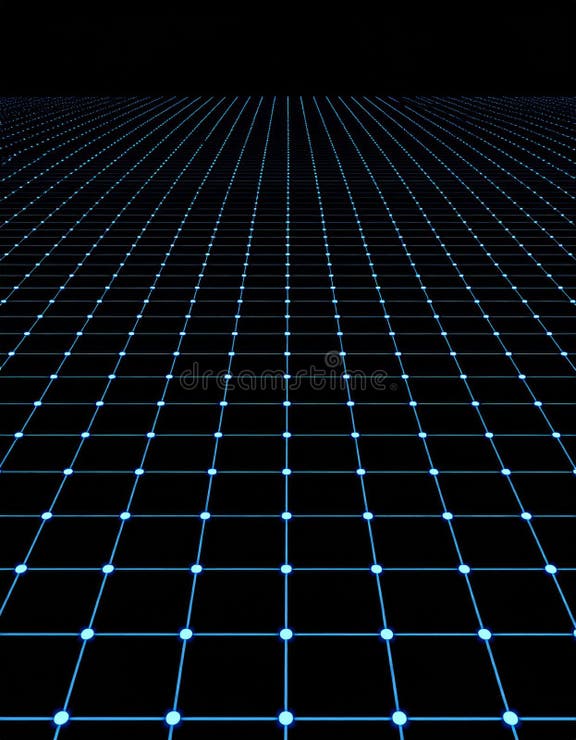 Abstract Blue Grid Network Digital Background Stock Illustration ...