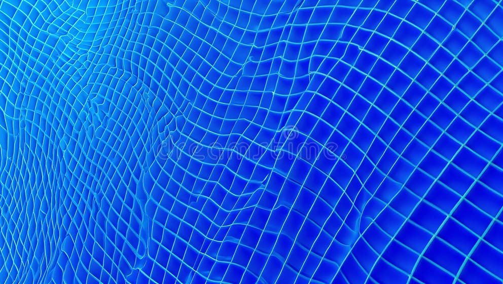 Abstract Blue Grid Pattern with Flowing Curves Creating a Futuristic ...