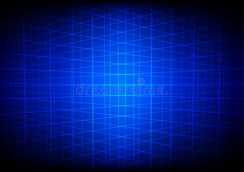 Abstract Blue Grid Perspective Technology Background Stock Vector ...