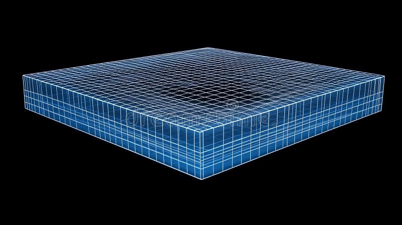 Gridded Cube Water Surface Design Stock Illustrations – 1 Gridded Cube ...