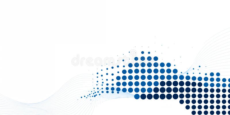 Abstract Blue Halftone Dot Pattern with Gradient Progression and ...