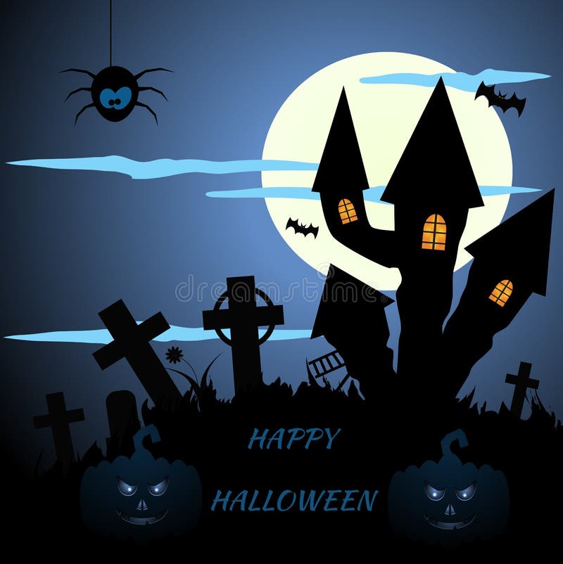 Abstract Blue Halloween Background Eps 10 Stock Illustration ...