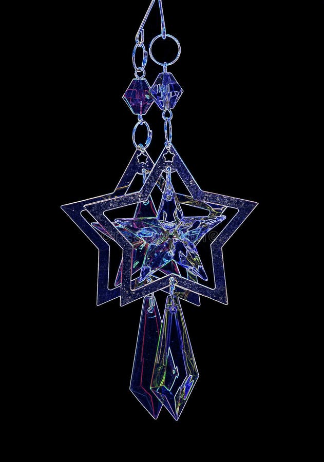 Abstract Blue Hanging Star on a Black Background Stock Illustration ...