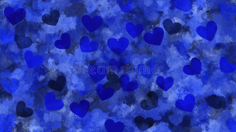 Abstract Blue Heart Pattern Background Stock Illustration ...