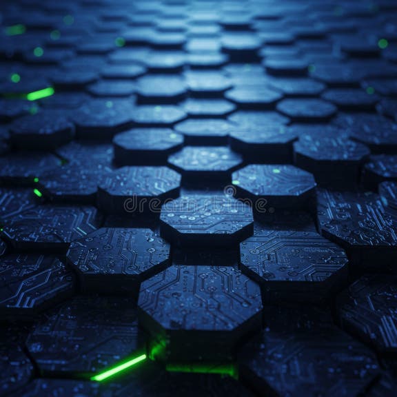 Abstract Blue Hexagon Circuitry Background Stock Illustration ...