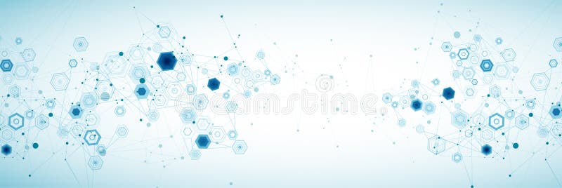Abstract Blue Hexagon Futuristic Background for Design Works. Science ...