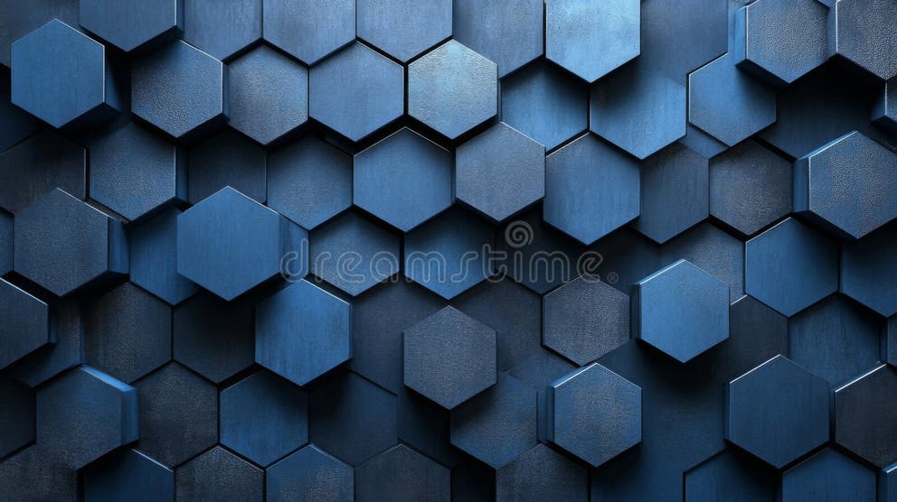 Abstract Blue Hexagon Geometric Pattern Background Stock Illustration ...