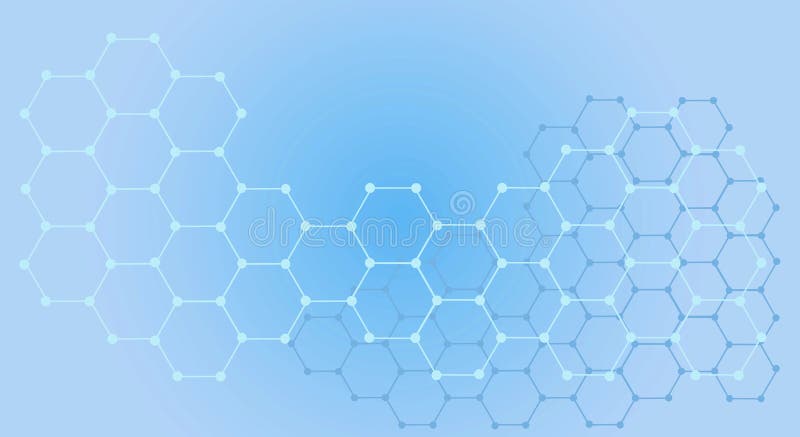 Abstract Blue Hexagon Gradient Background. Honeycomb Pattern ...