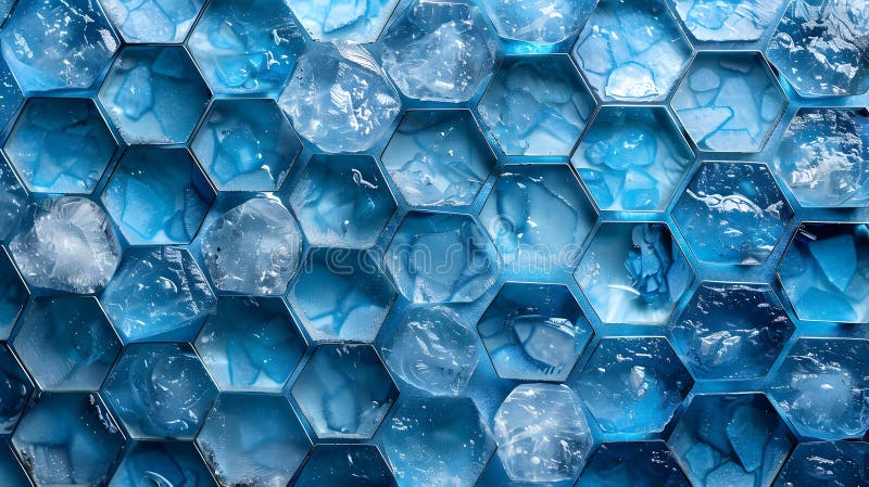 Abstract Blue Hexagon Ice Pattern Background Stock Image - Image of ...