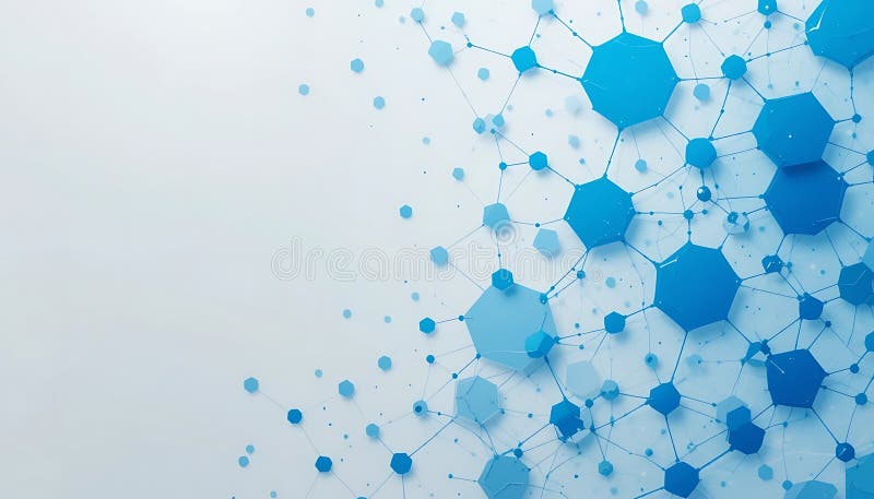 Abstract Blue Hexagon Network: a Serene Geometric Design Stock ...