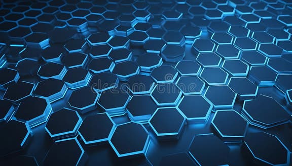 Abstract Blue Hexagon Pattern: a Deep, Futuristic Design Stock ...