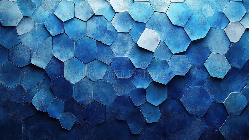 Abstract Blue Hexagonal Pattern Background Texture Stock Illustration ...