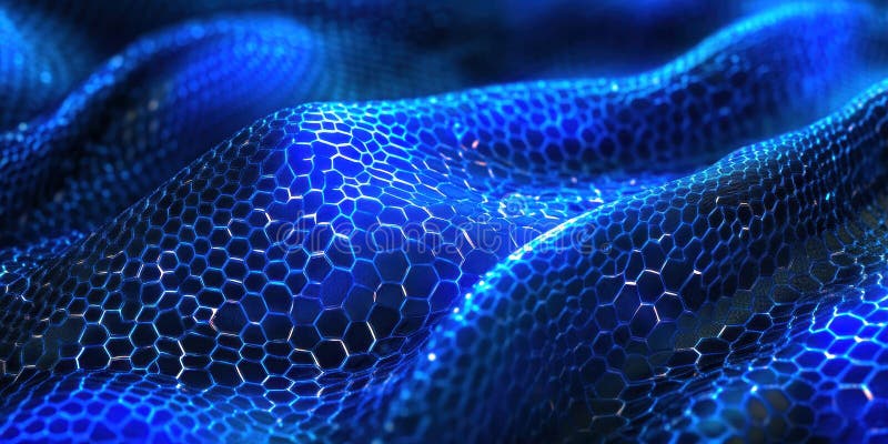 Abstract Blue Hexagonal Pattern Resembling a Wave-like Surface Stock ...