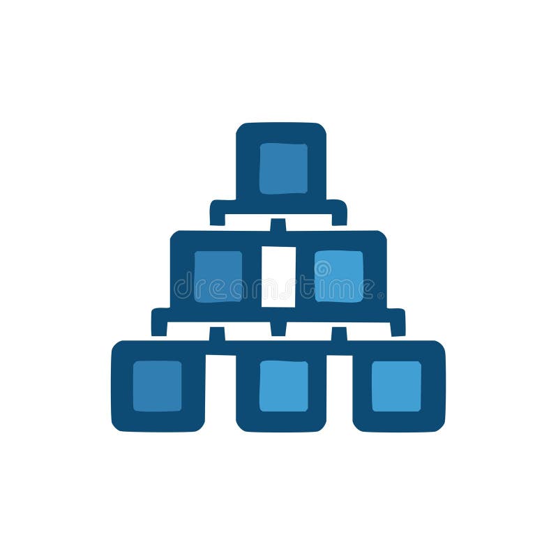 Blue Organization Chart, Flowchart Diagram and Hierarchy Structure Icon ...
