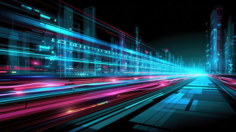 Abstract Blue High Speed Line Abstract Technology Background Digital ...