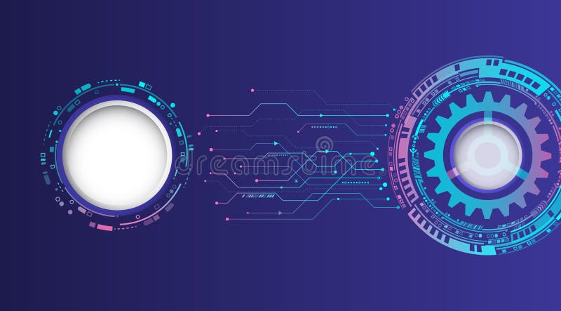 Abstract Blue High-tech Background Consisting of Circuit Board Circle ...